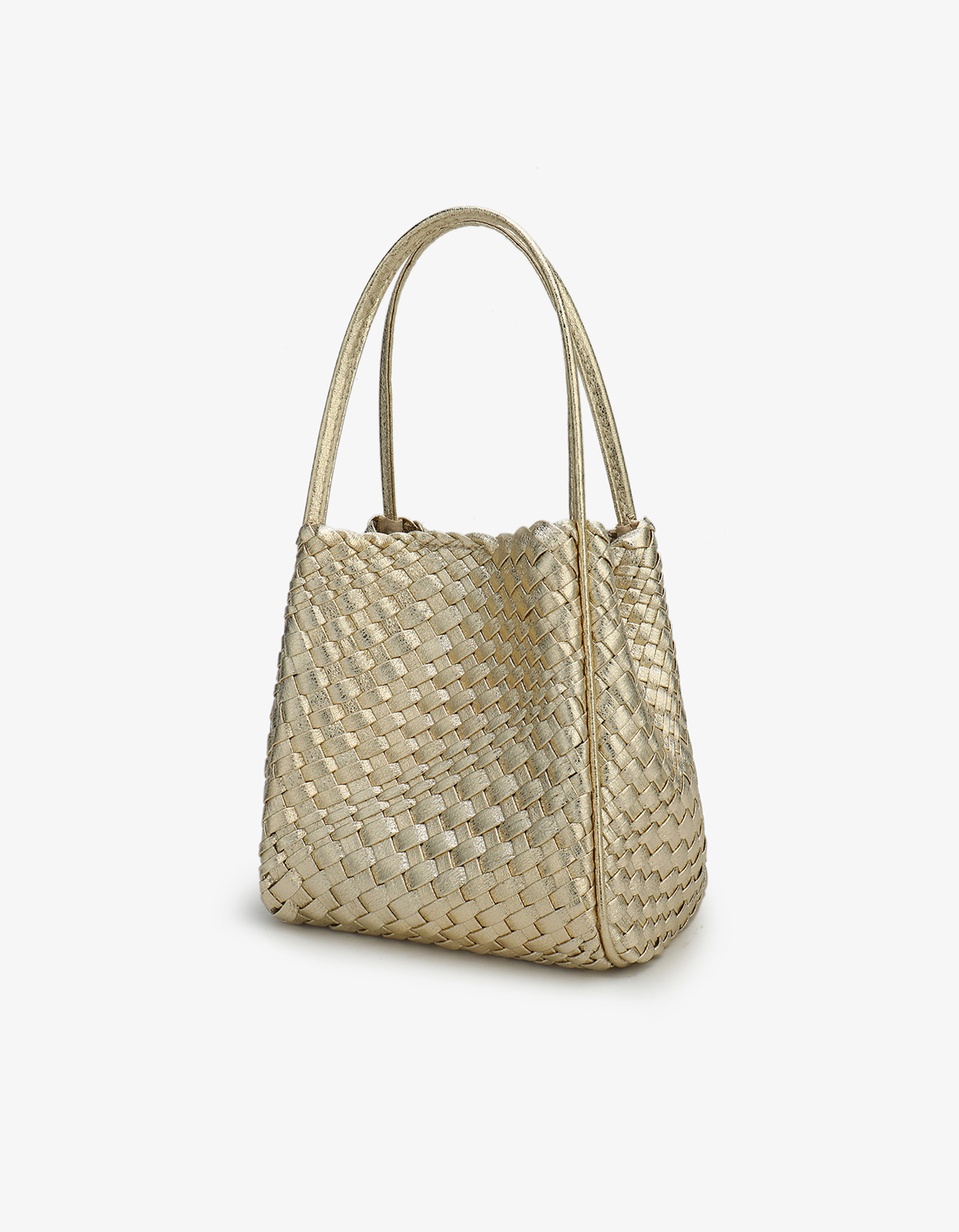 HOLLACE MINI TOTE WOVEN HI SHINE PLATINUM – REMI/REID