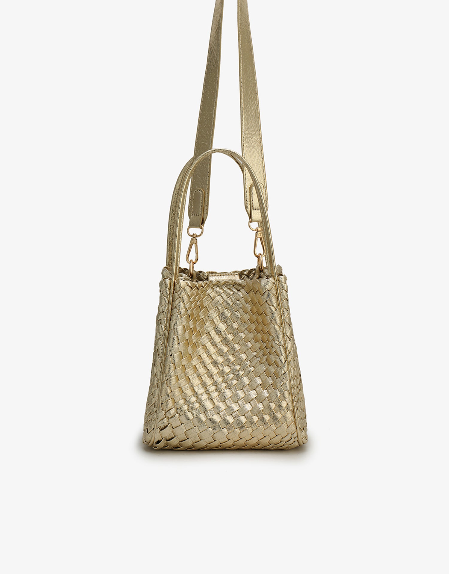 HOLLACE MINI TOTE WOVEN HI SHINE PLATINUM – REMI/REID