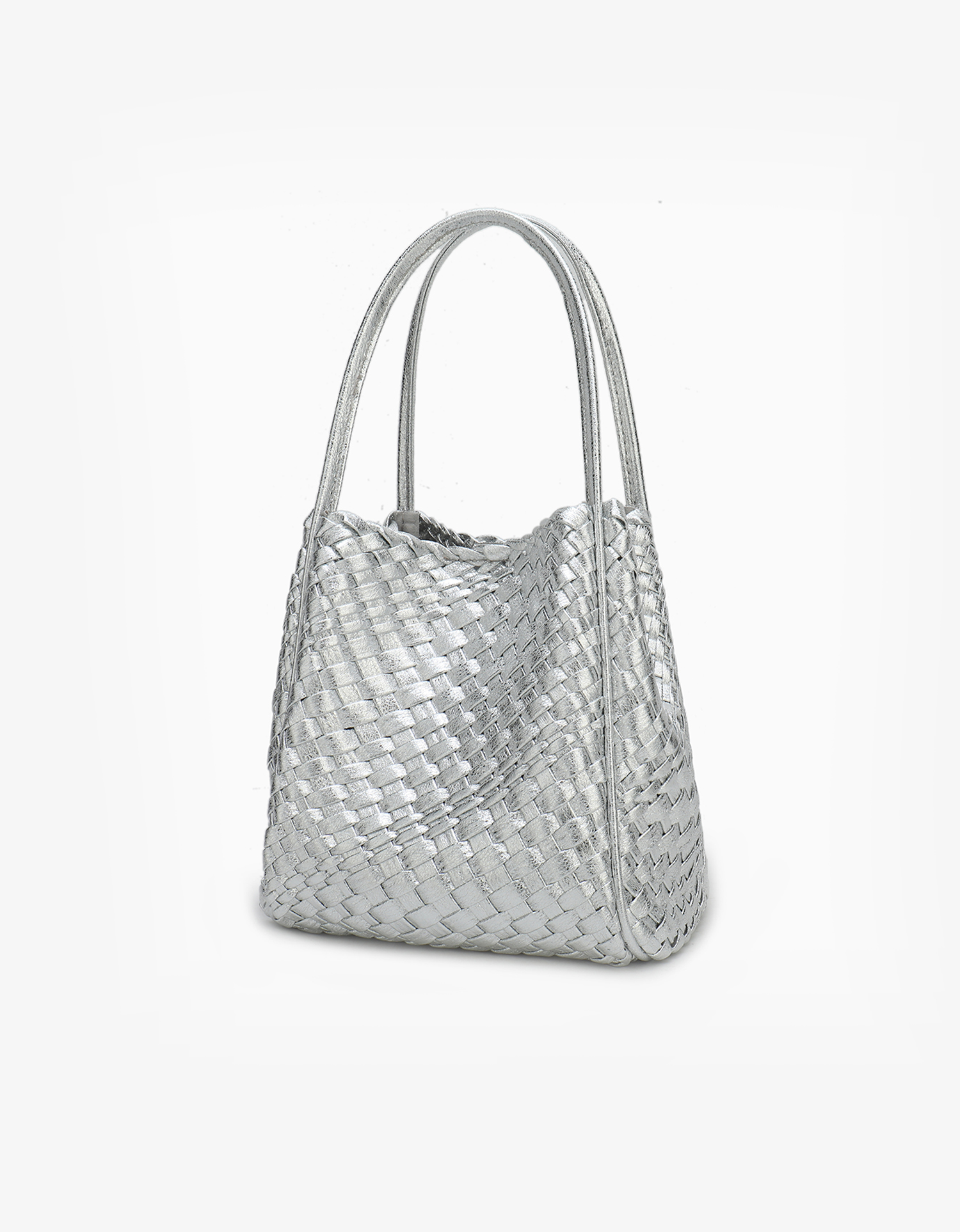HOLLACE MINI TOTE WOVEN HI SHINE SILVER – REMI/REID
